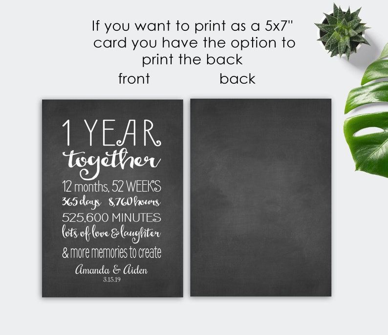 1 Year Together Anniversary Sign Editable Printable INSTANT - Etsy