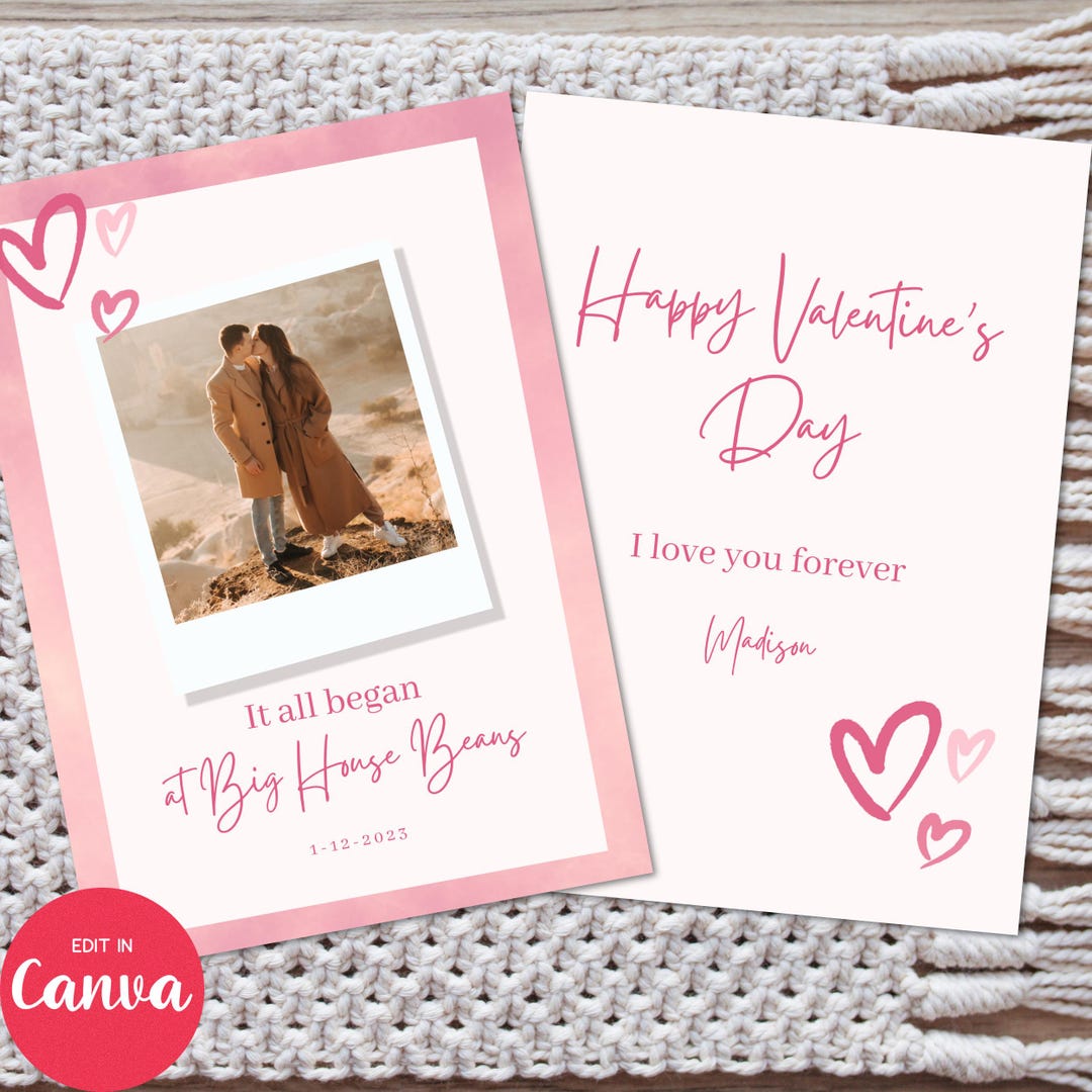 Tarjeta de San Valentín con foto personalizada: Plantilla editable de ...