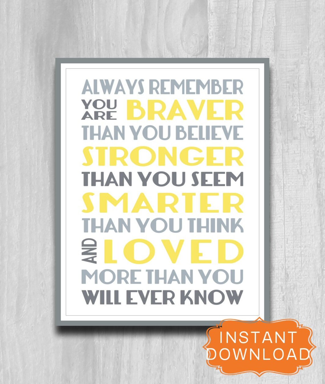 Always Remember You Are Braver Print Printable Art 8x10 11x14 - Etsy