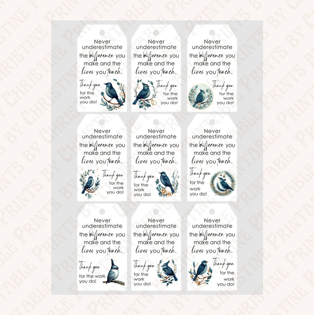 Volunteer Gifts Printable Christmas Gift Tags, Volunteer Appreciation ...