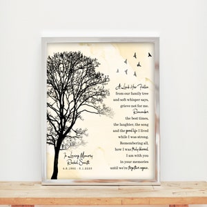 A Limb Has Fallen Memorial Family Tree, Sympathy Gift Personalized ...
