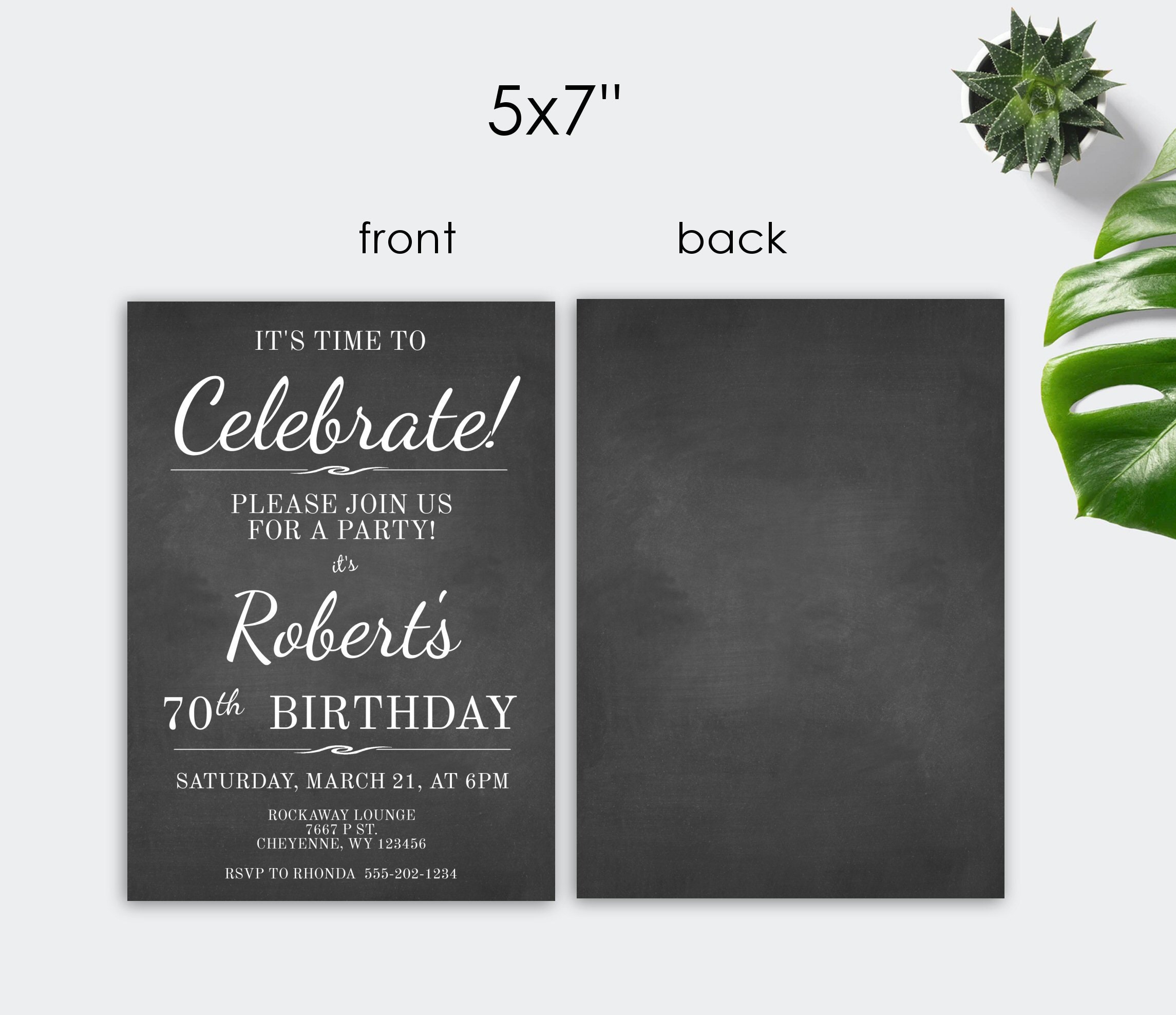 Editable 70th Birthday Invite Template Party Invitation - Etsy