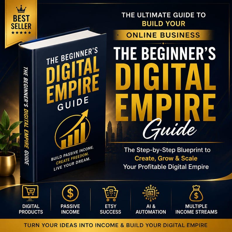 Beginner's Digital Empire Guide | Passive Income, Etsy Success ...