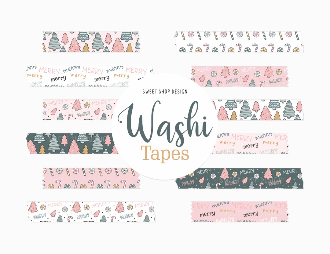Digital Washi Tape Clipart VERY MERRY CHRISTMAS, Holidays Graphics for ...