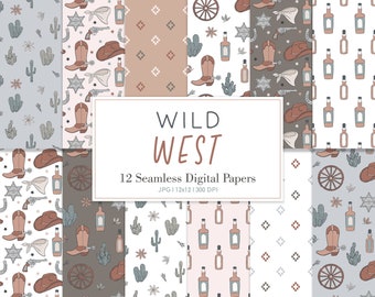 Cowboy Digital Paper: VINTAGE COWBOY Printable Pattern Print - Etsy