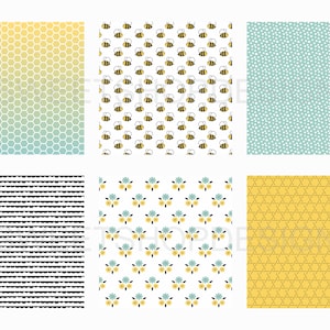 BUMBLE BEES, Bees, Floral, Geometric Backgrounds, Printable Digital ...