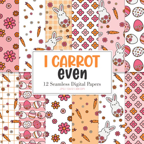 BUNNY GARDEN Bunny Easter Spring Seamless Repeat Pattern - Etsy