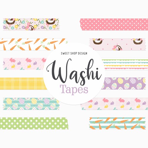 Digital Washi Tape Clipart PRETTY WILD FLOWERS Graphics With - Etsy