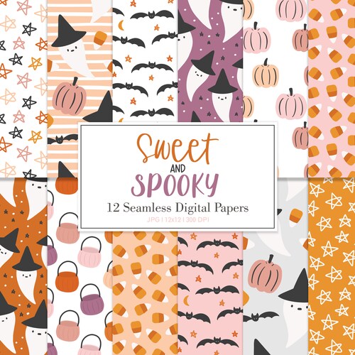 Cute Halloween Printable Digital Paper Pack - Etsy