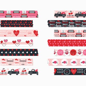 Digital Washi Tape Clipart Love is in the Air, Heart Valentine Graphics ...