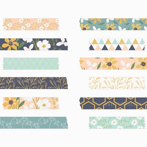 Digital Washi Tape Clipart PRETTY WILD FLOWERS, Graphics With Floral ...