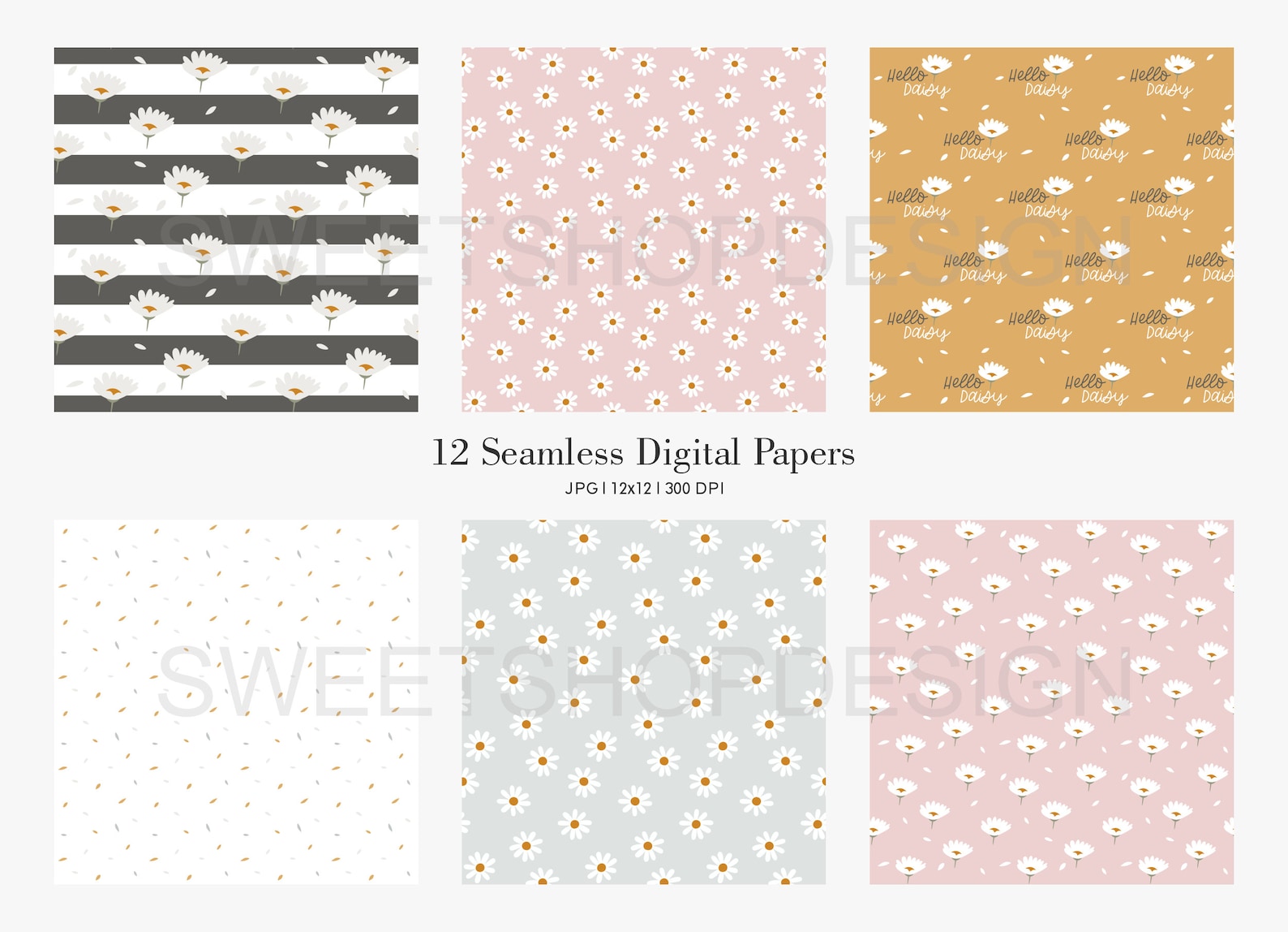 HELLO DAISY Daisy Floral Spring Seamless Repeat Pattern - Etsy