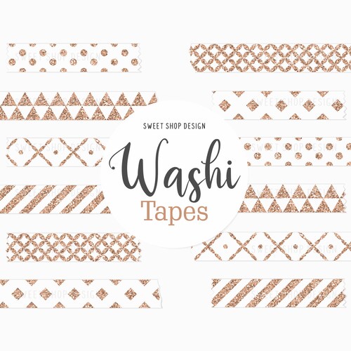 Digital Washi Tape Clipart ABSTRACT FLORAL Graphics With - Etsy