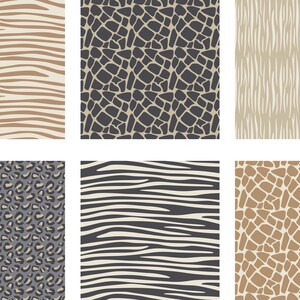 NEUTRAL SAFARI, Zebra Giraffe Skin Leopard Print Backgrounds, Printable ...