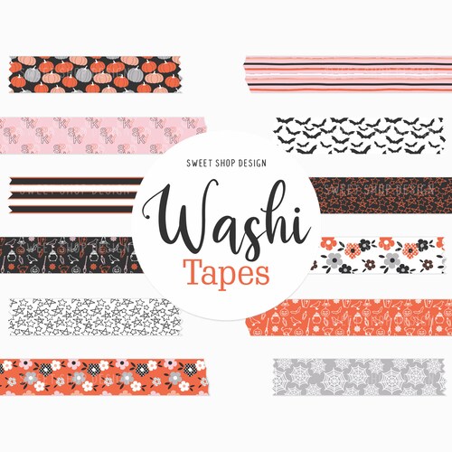 Digital Washi Tape Clipart Halloween Doddles Halloween - Etsy