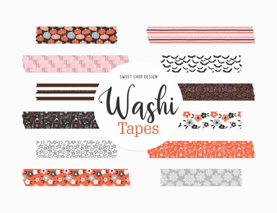 Digital Washi Tape Clipart HAPPY HAUNTING, Halloween Graphics For ...