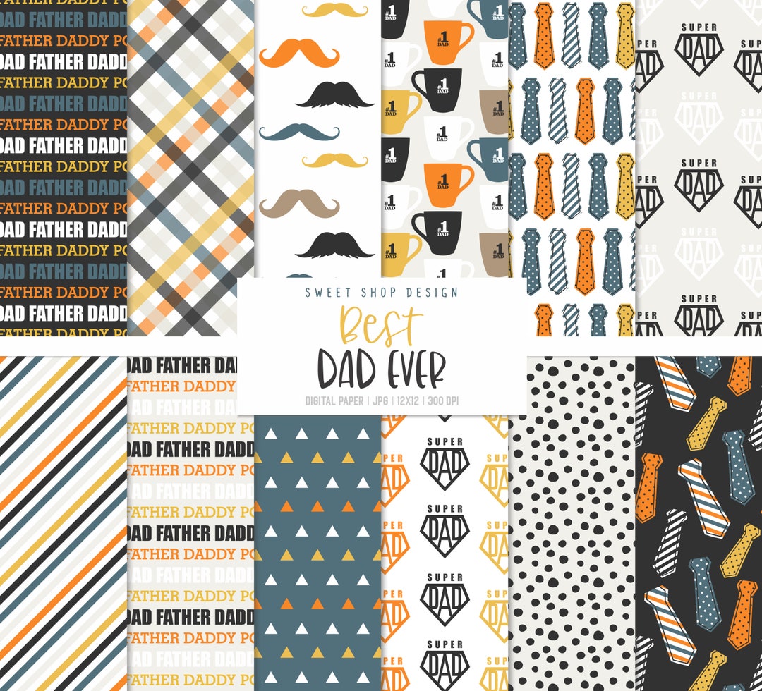 Father's Day, BEST DAD EVER, Backgrounds, Printable Digital Paper - Etsy