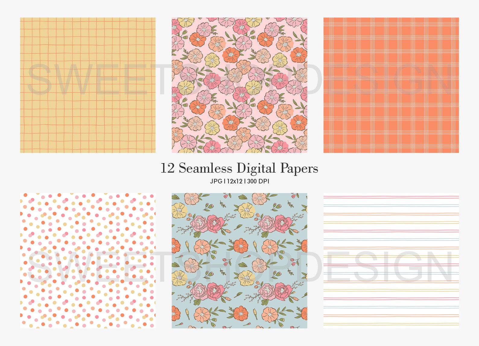SPRING GARDEN, Floral Spring Seamless Repeat Pattern, Backgrounds ...