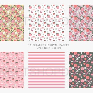 BERRY SWEET, Fruit Floral Summer Seamless Repeat Pattern, Retro ...