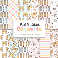 Hand-drawn School Teacher Seamless Patterns, High Resolution Instant ...
