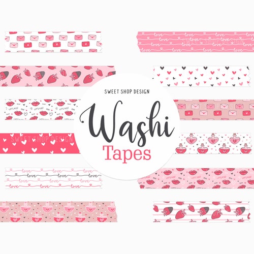 Digital Washi Tape Clipart Be My Valentine Graphics With - Etsy