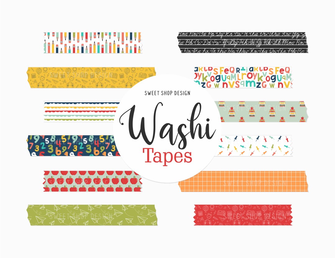 Digital Washi Tape Clipart SCHOOL LIFE, Teacher School Graphics With ...