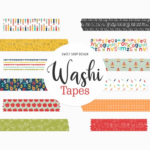 Digital Washi Tape Clipart BRIGHT DAYS Graphics With Floral - Etsy