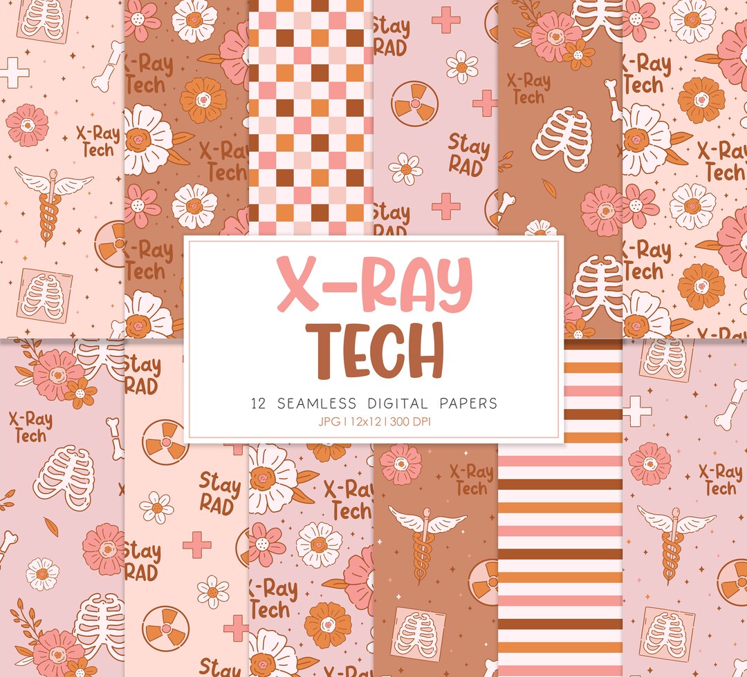XRAY TECH, Nurse Seamless Repeat Pattern, Healthcare, Radiology Tech ...