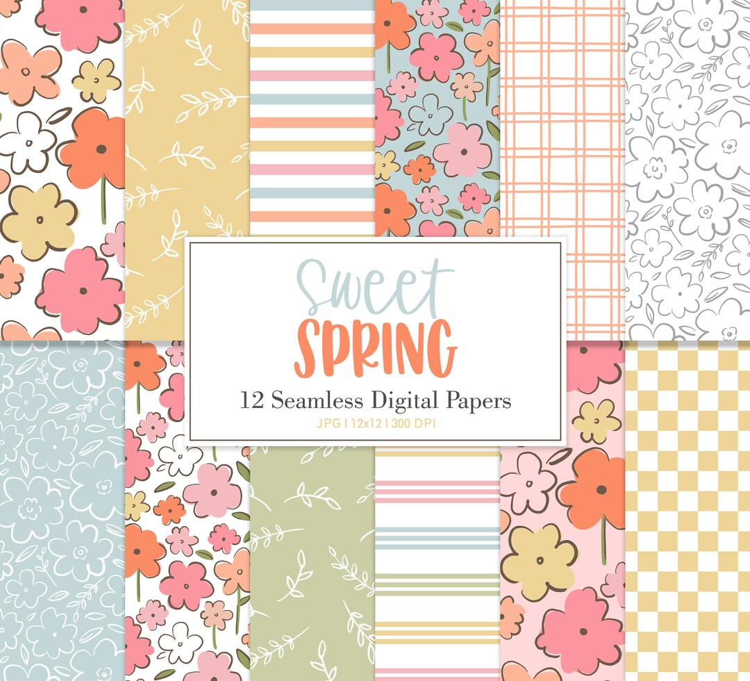 SWEET SPRING, Floral Spring Seamless Repeat Pattern, Backgrounds ...