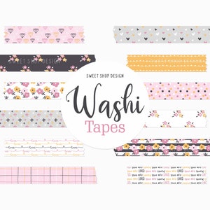 Digital Washi Tape Clipart SUGAR AND SPICE, Graphics With Floral ...