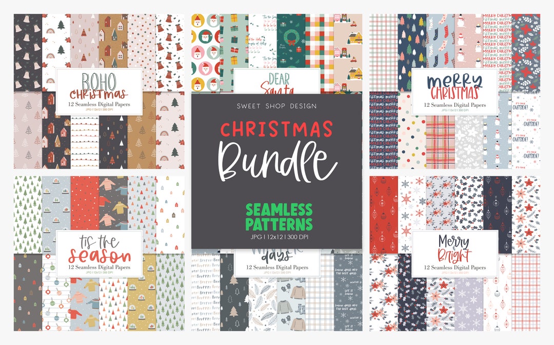 Seamless Patterns Bundle Vol 1, Christmas Patterns, Backgrounds ...