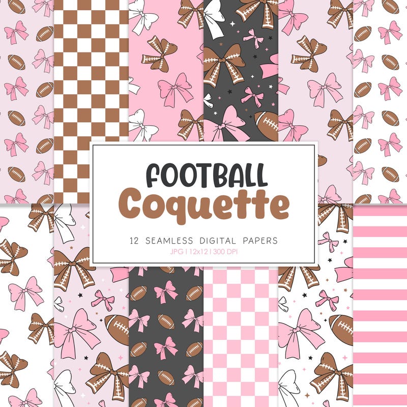 Football and Bows Seamless - Etsy