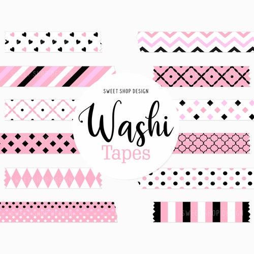 Digital Washi Tape Clipart SPRING GARDEN Graphics With Polka | Etsy