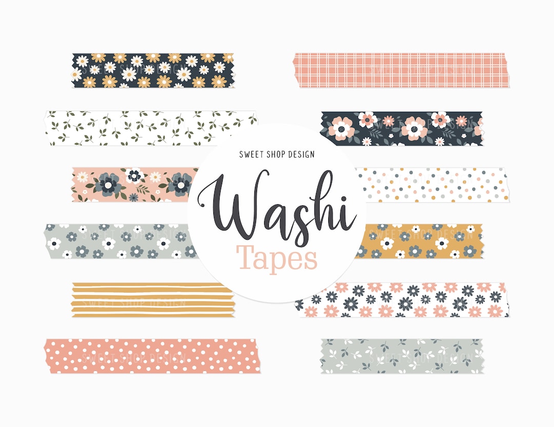 Digital Washi Tape Clipart ALL IN BLOOM, Graphics With Spring Floral ...