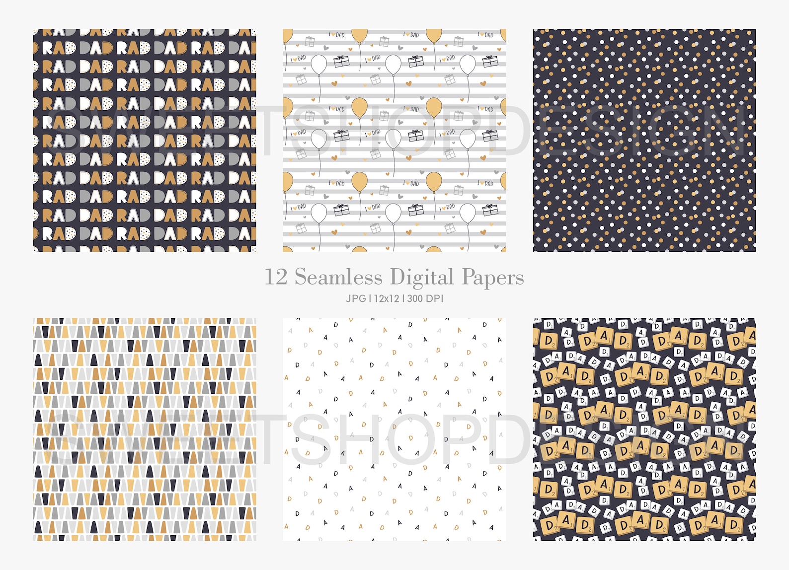 RAD DAD Happy Father's Day Seamless Repeat Pattern - Etsy