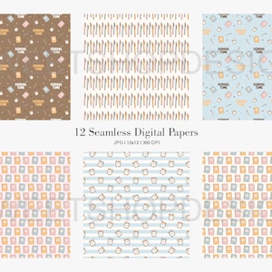 SCHOOL TIME, School Education Teacher Educator Seamless Pattern ...