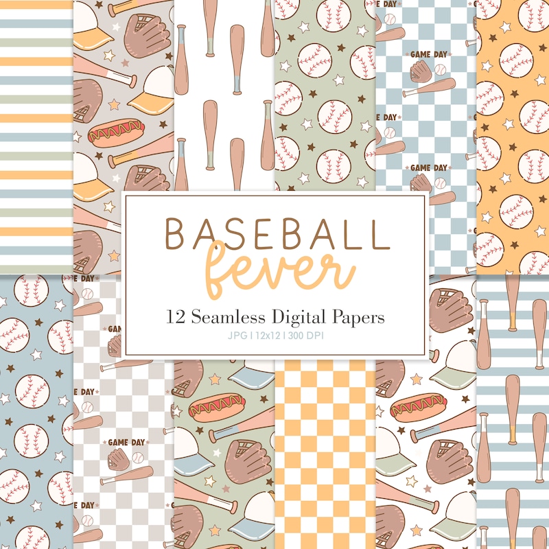 Baseball Pattern - Etsy