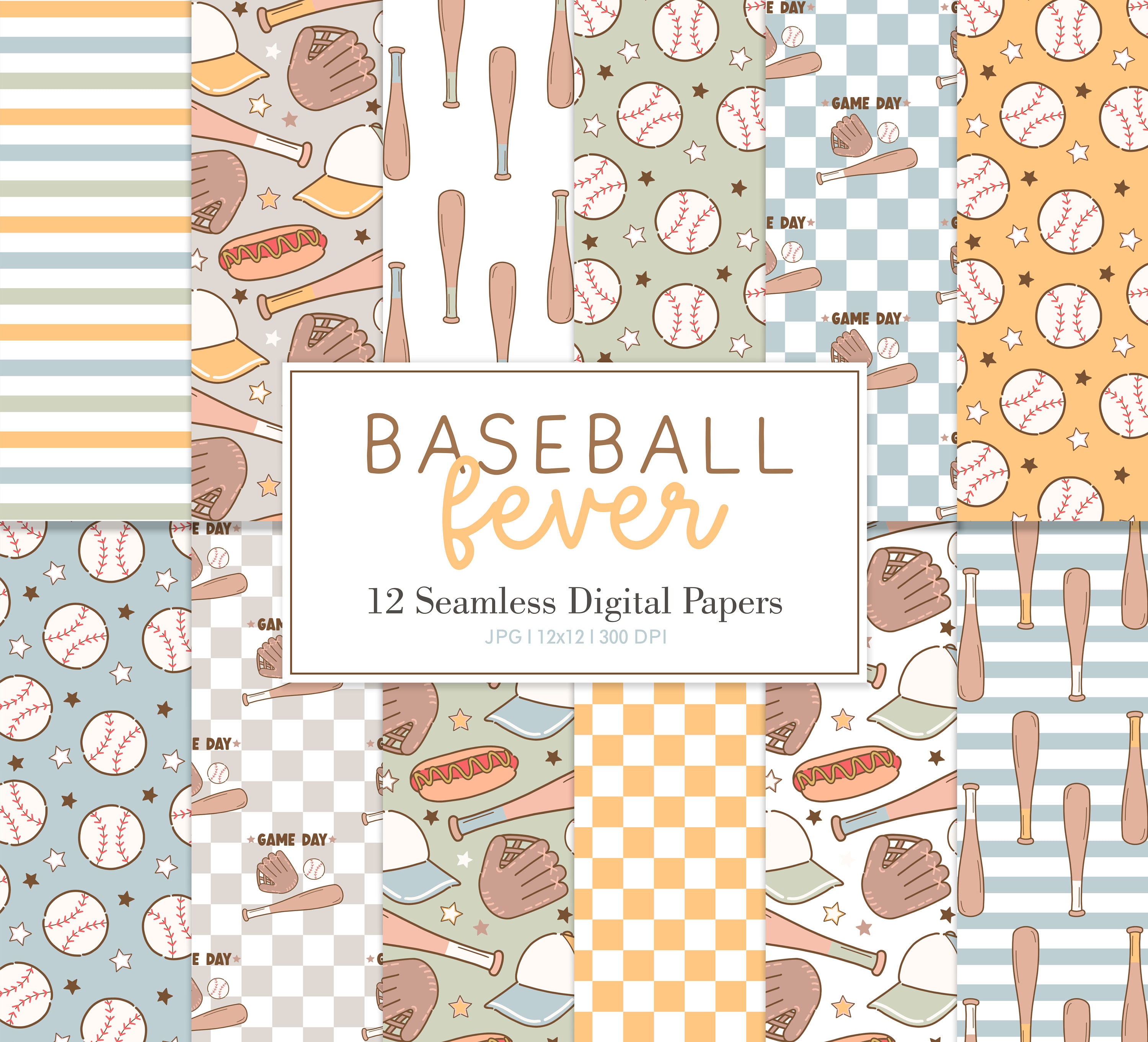 Baseball Fever Book Setting Clipart