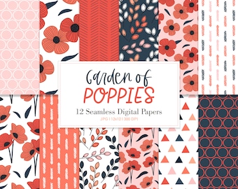 COLORFUL GARDEN Floral Seamless Repeat Pattern Backgrounds - Etsy