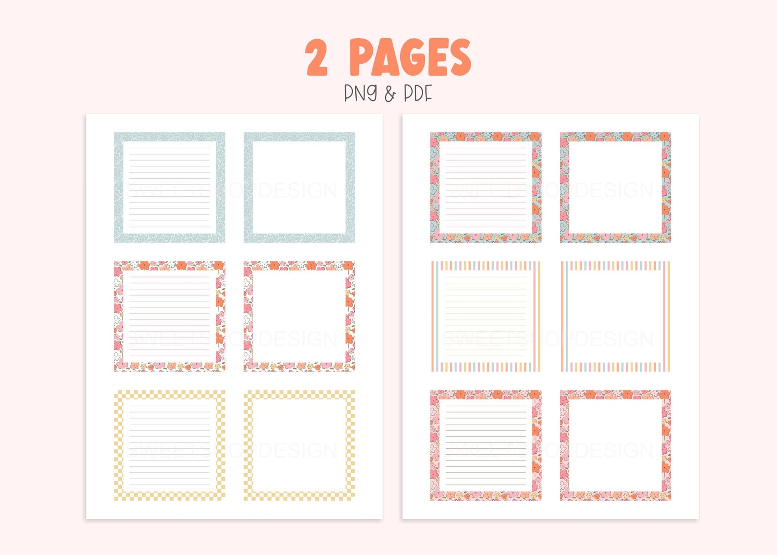 SPRING GARDEN, Printable Notepad Template, Floral Design, Memo Sheet ...