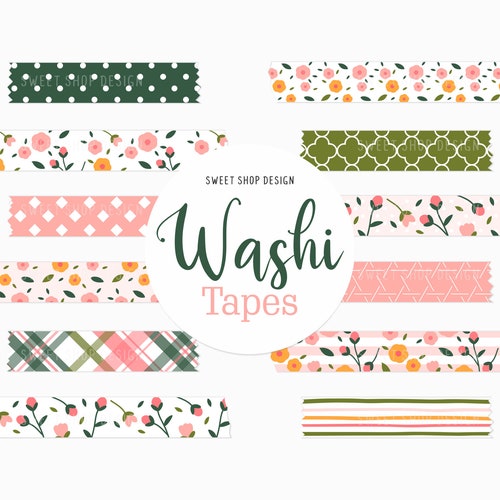 Digital Washi Tape Clipart SPRING POPPIES Graphics With - Etsy
