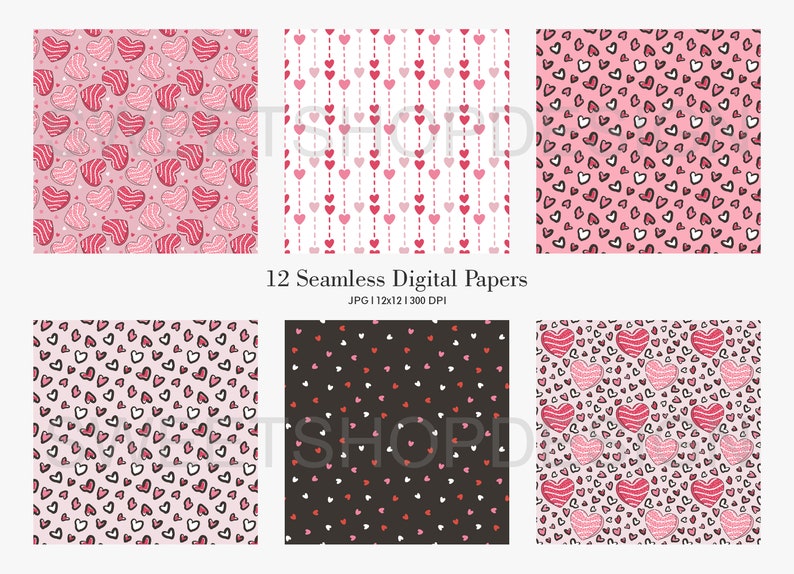 SWEET HEARTS Valentine Hearts Cakes Seamless Repeat Pattern - Etsy