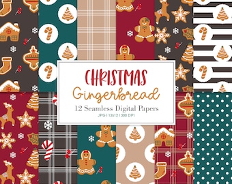 CHRISTMAS GINGERBREAD, Gingerbread Cookies Seamless Repeat Pattern ...
