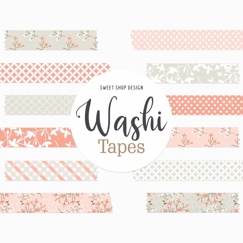 Pink Floral Washi Tape - Etsy