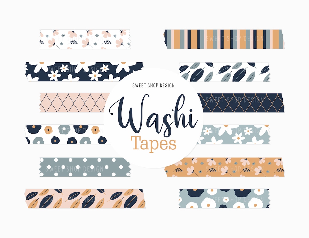 Digital Washi Tape Clipart HELLO SPRING, Floral Graphics for Digital ...
