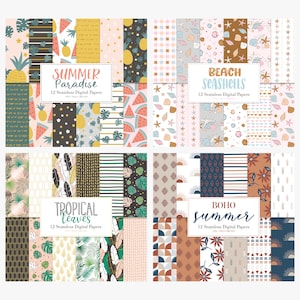 Seamless Patterns Bundle, SUMMER Patterns, Backgrounds, Printable ...