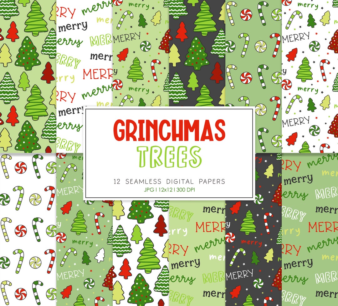 CHRISTMAS TREES, Christmas Seamless Repeat Pattern, Retro Backgrounds ...