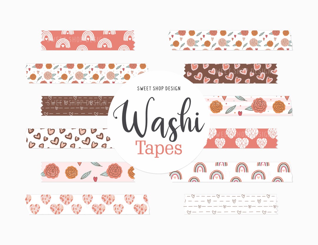 Digital Washi Tape Clipart SWEET VALENTINE, Graphics With Valentine ...