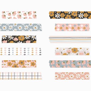 Digital Washi Tape Clipart PRETTY WILDFLOWERS, Spring Floral Graphics ...