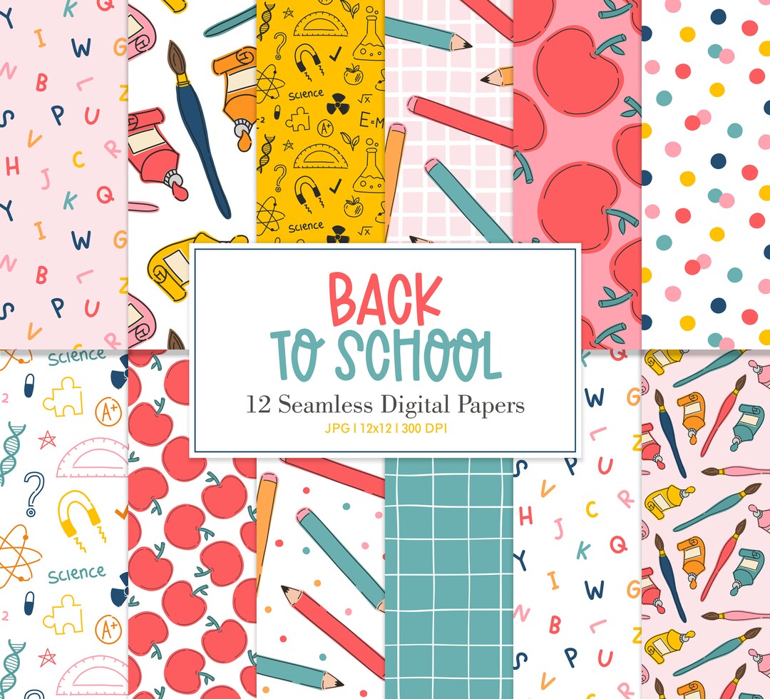 BACK TO SCHOOL, School Education Teacher Educator Seamless Pattern ...
